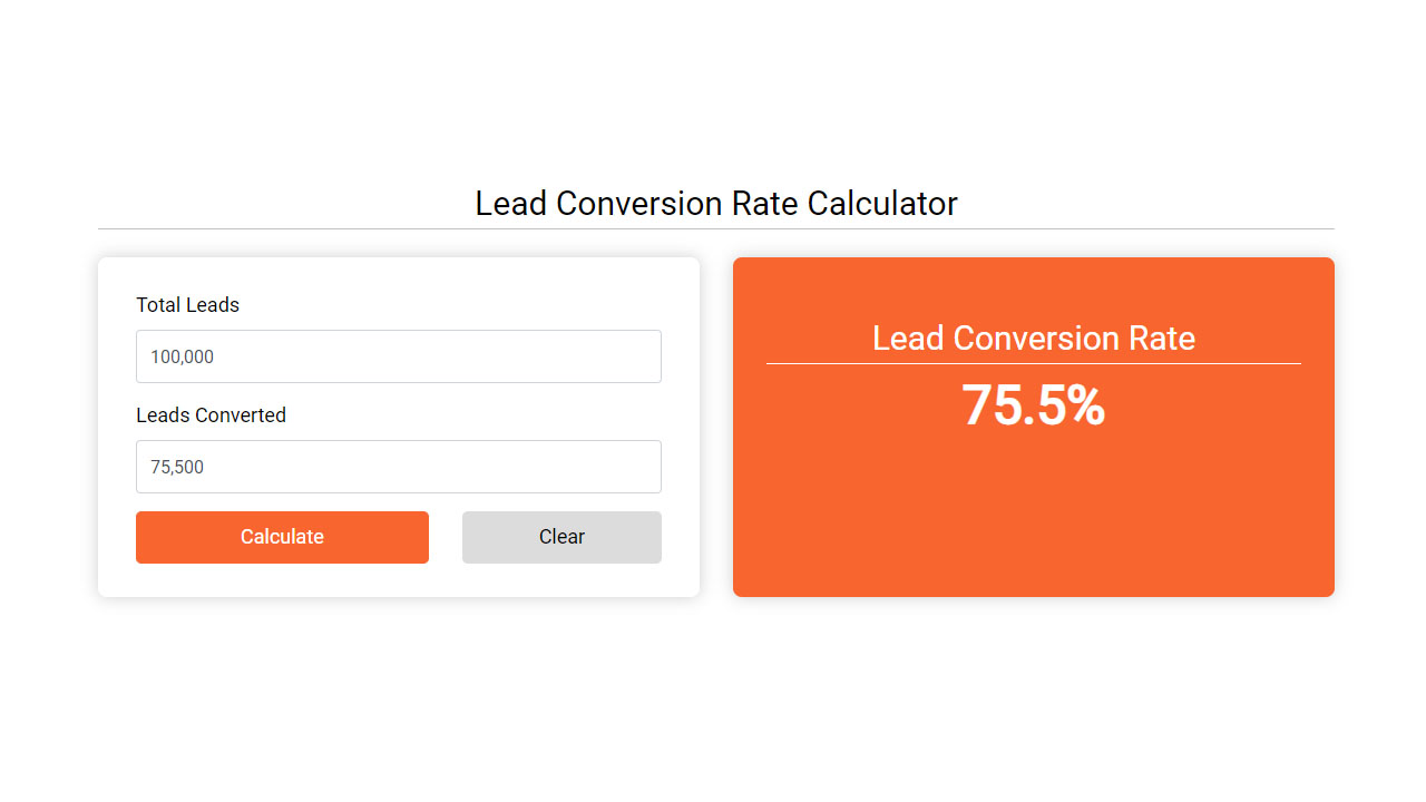 Lead Conversion Rate calculator - Web Calculator for your Website by OceanITPark